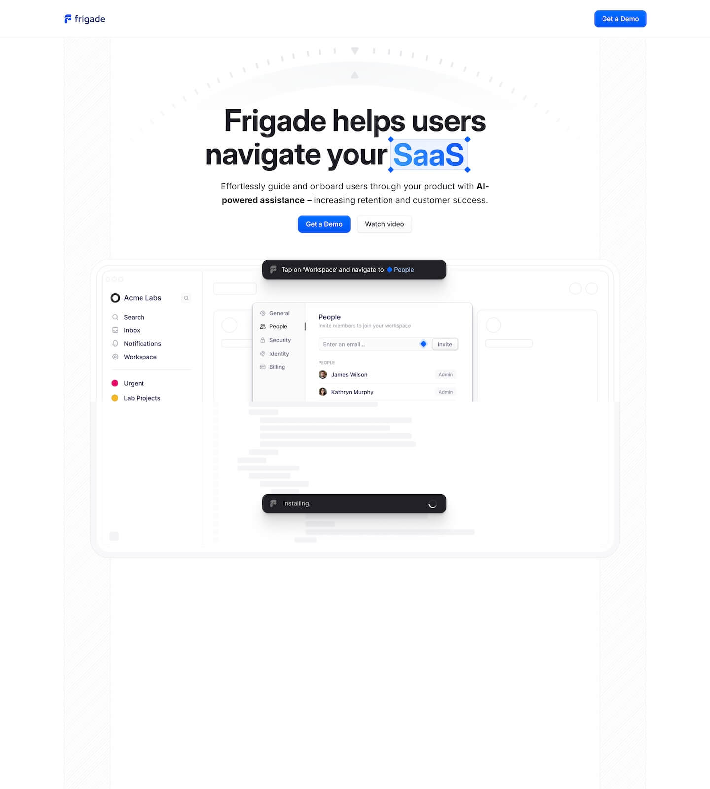 Saaspo | Frigade Landing Page