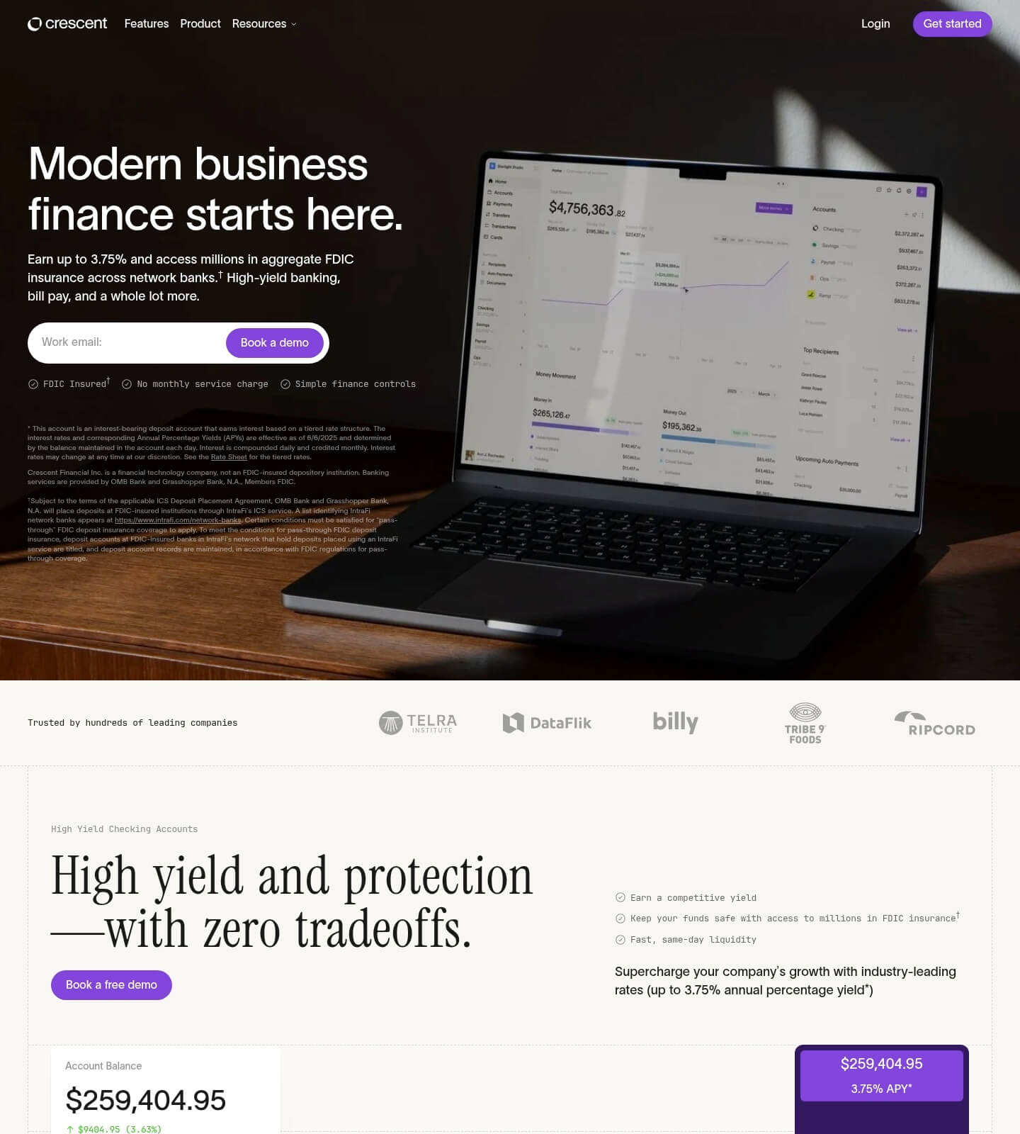 Saaspo | Crescent Landing Page
